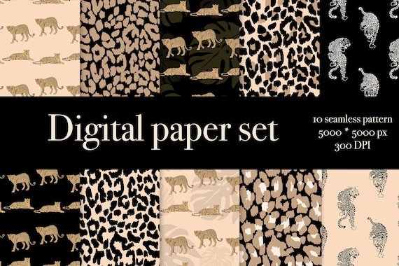 Leopard Digital Paper Seamless Pattern With Leopard Digital - Etsy
