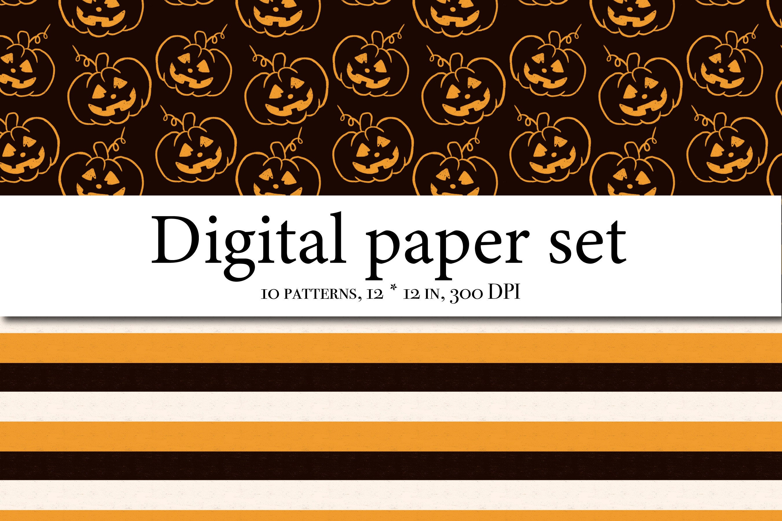 Halloween Digital Paper Trick or Treat Scrapbook Papers Boo - Etsy