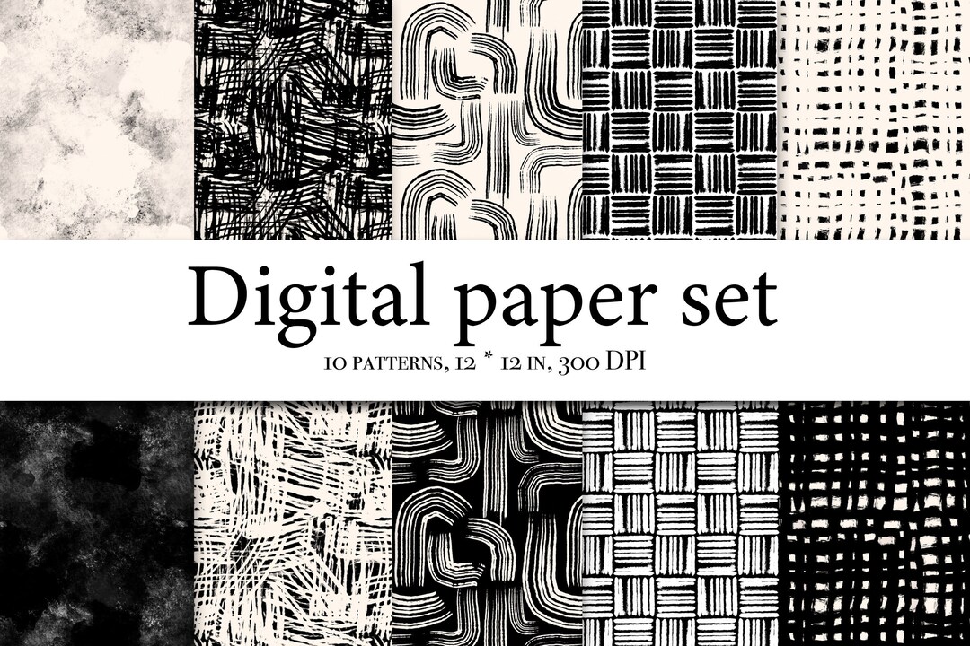 Abstract Strokes Digital Paper, Scrapbook Papers, Seamless Patterns ...