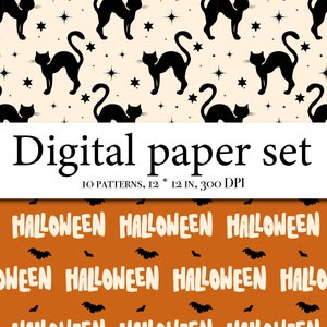 Halloween Digital Paper, Trick or Treat Scrapbook Papers, Boo Wallpaper ...