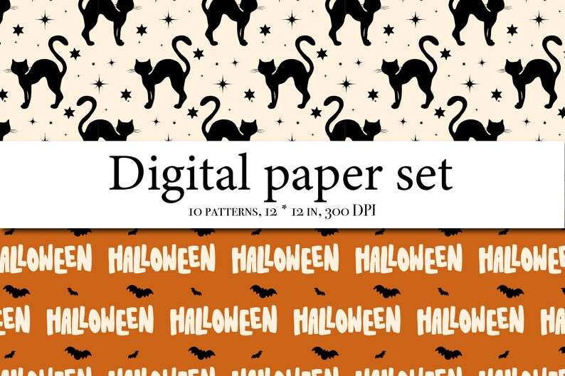 Halloween Digital Paper, Trick or Treat Scrapbook Papers, Boo Wallpaper ...
