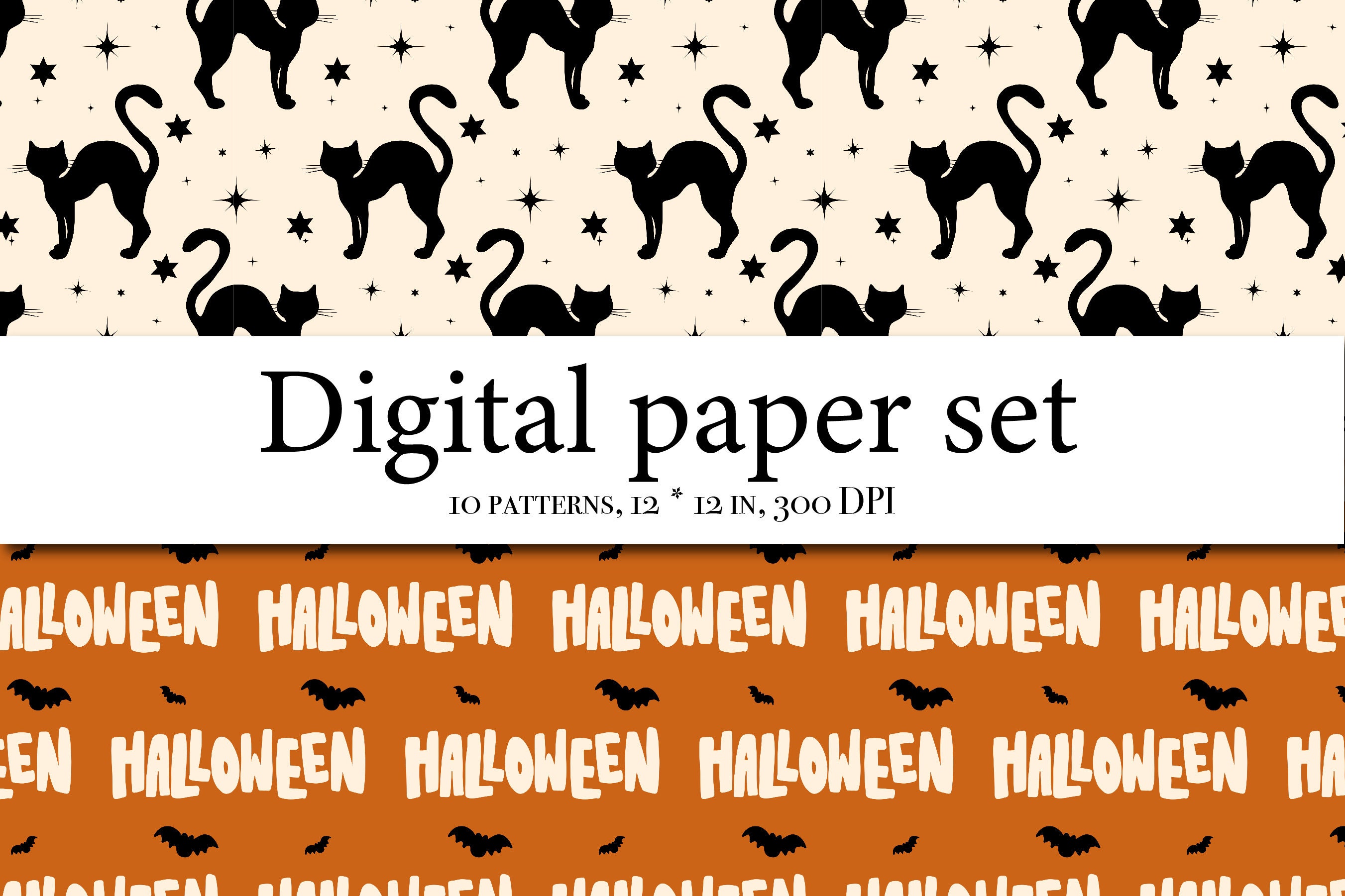 Halloween Digital Paper, Trick or Treat Scrapbook Papers, Boo Wallpaper ...
