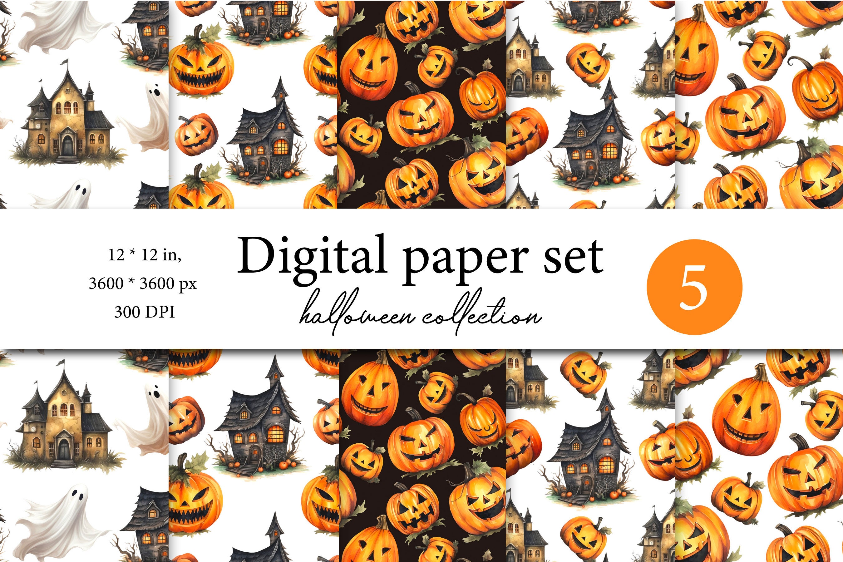 Halloween Digital Paper, Trick or Treat Scrapbook Papers, Boo Wallpaper ...