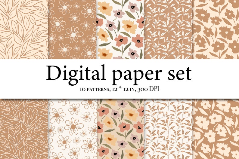 10 Boho Seamless Digital Papers Boho Scrapbook Paper Boho - Etsy