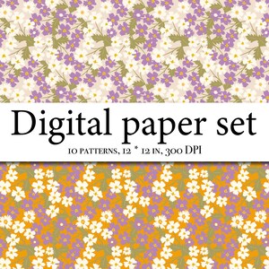 Pattern Clipart With Flowers Digital Paper- Flowers Seamless Pattern ...