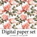 Watercolor Blush Rose Digital Paper Pack, Blush Roses Scrapbook, Roses ...