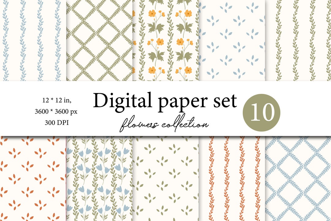10 Boho Seamless Digital Papers, Boho Scrapbook Paper, Boho Backgrounds ...