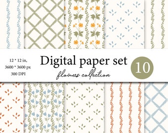 14 Boho Digital Papers, Boho Scrapbook Paper, Boho Backgrounds, Boho ...