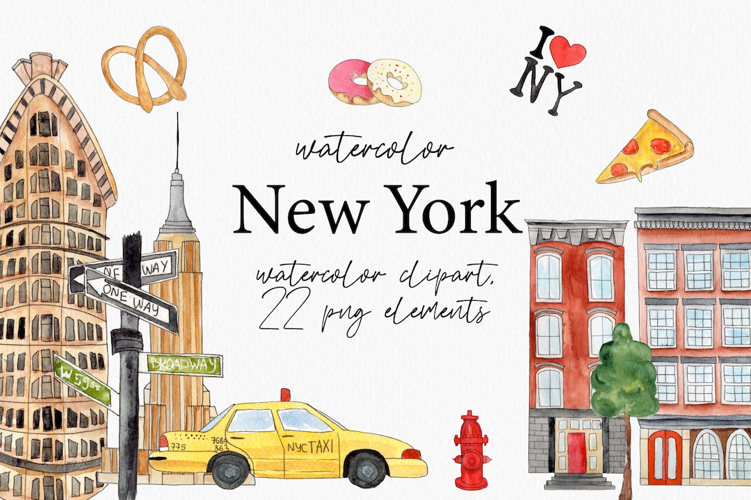 New York Clipart, New York Clipart Prints, New York Theme Printable ...