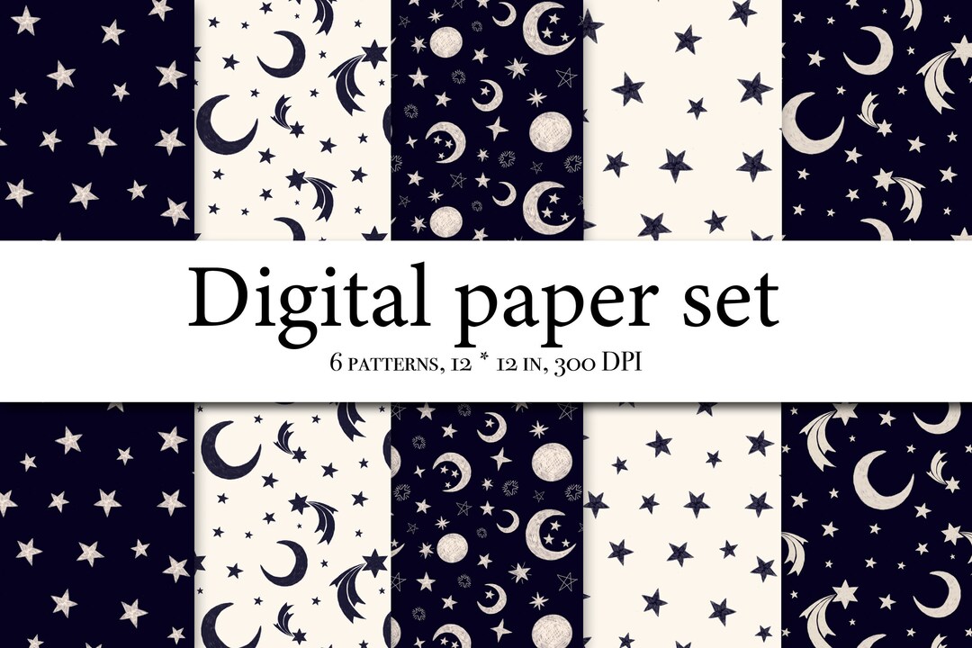 Space Digital Papers - Scrapbook Papers -celestial Galaxy Zodiac Star Seamless Patterns - Kids ...