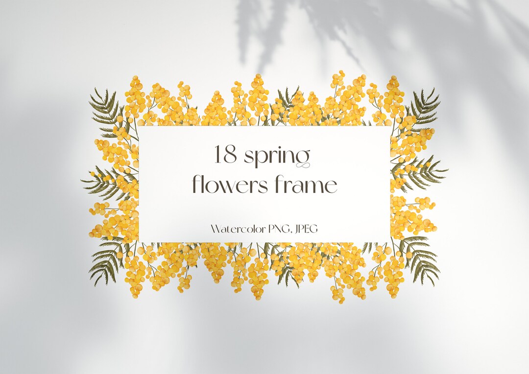 Wildflower Spring Floral Clipart Frame- Watercolor Garden Spring ...