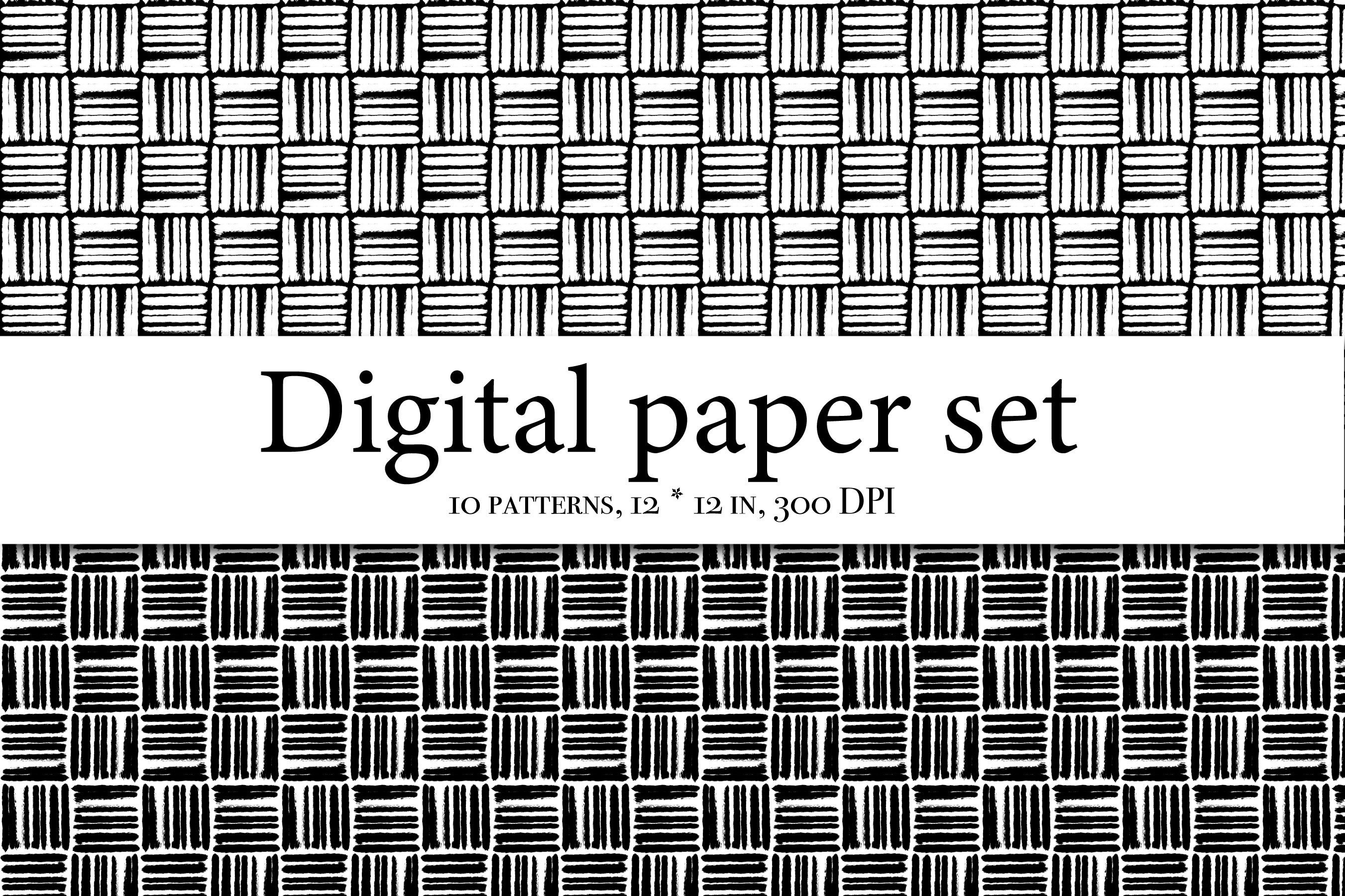 Abstract Strokes Digital Paper, Scrapbook Papers, Seamless Patterns ...