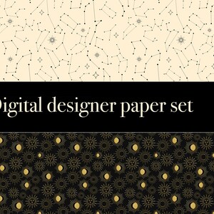 Digital Paper Celestial - Scrapbook Papers - Seamless Patterns ...