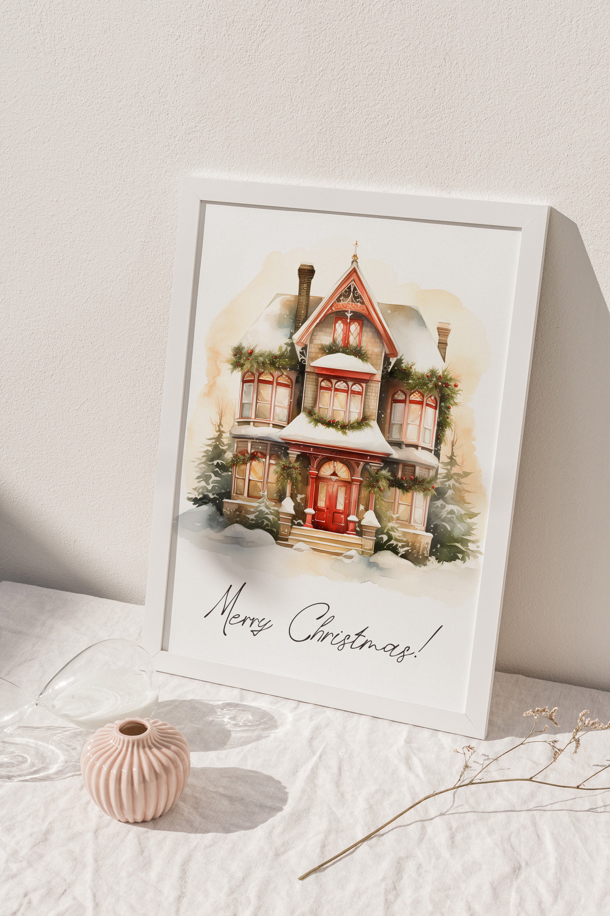 Christmas Watercolor Clipart Christmas Cards Clipart Christmas Houses ...