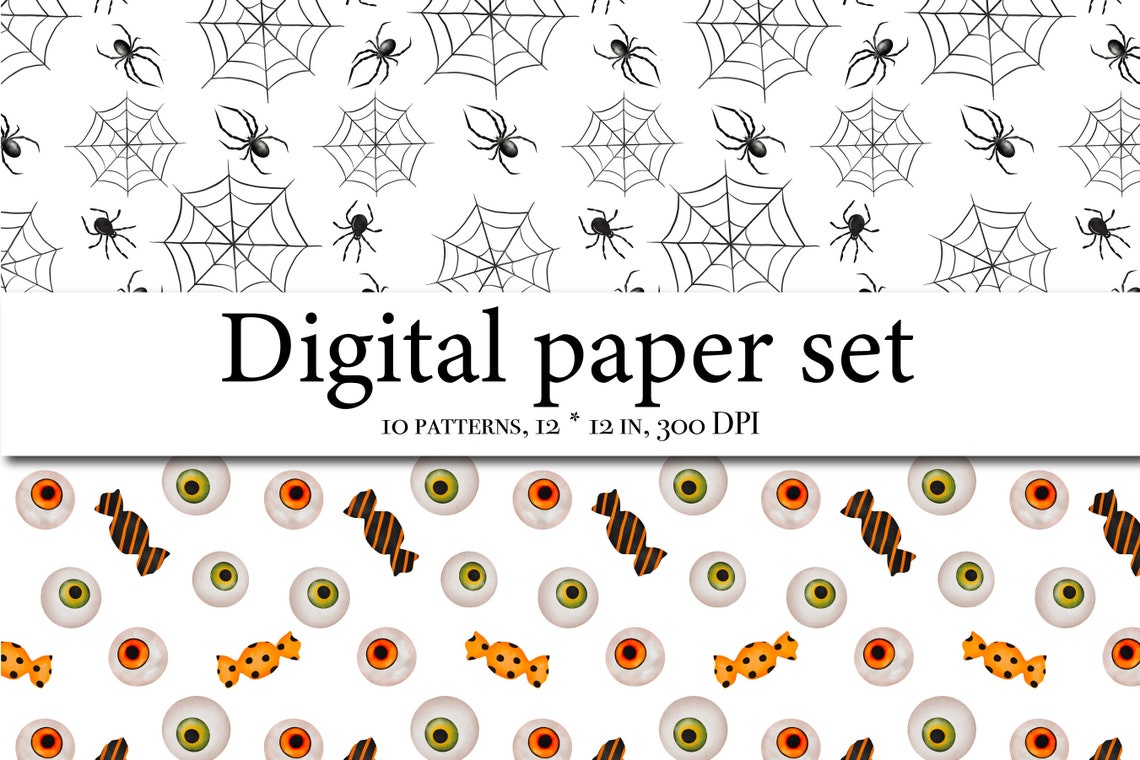 Halloween Seamless Paper Digital Scrapbooking Halloween - Etsy