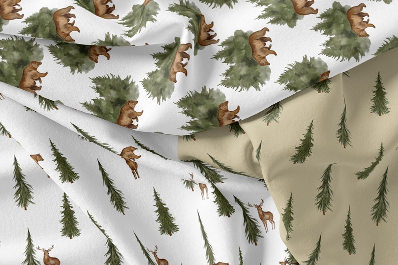 Watercolor Forest Digital Paper Set Forest Landscape Paper Seamless ...