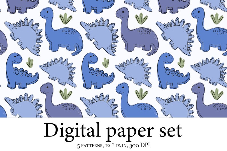Dinosaur Digital Paper, Jurassic Scrapbook Papers, Dinosaurs Wallpaper ...
