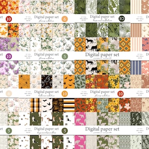 Digital Paper Bundle - Seamless Patterns - Printable Scrapbook ...