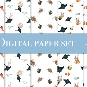 Underwater Digital Paper Seamless Digital Paper Ocean | Etsy