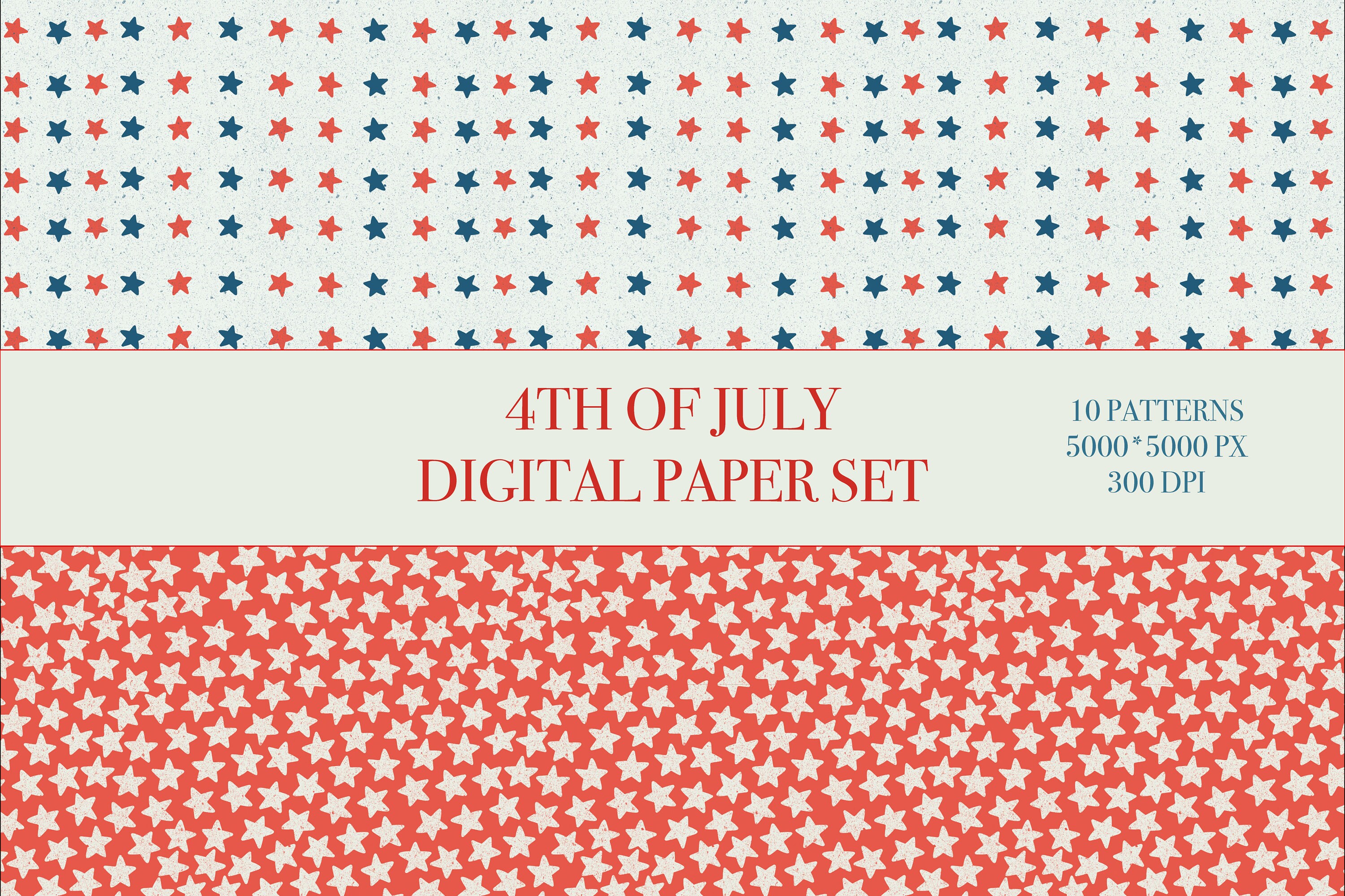 4th of July Digital Paper Pack Independence Day Patterns USA Flag ...