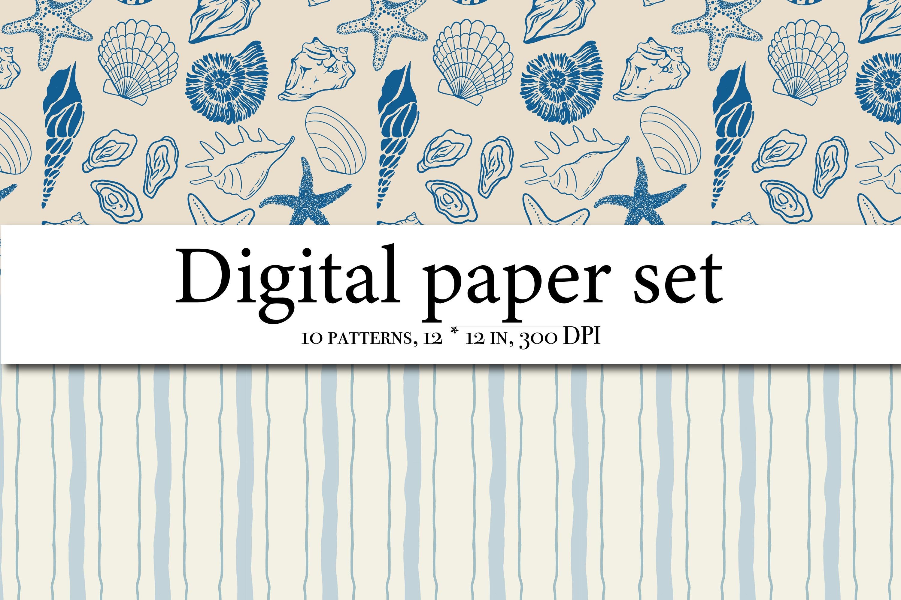 Sea Digital Paper-underwater Ocean - Coastal Digital Paper Set ...