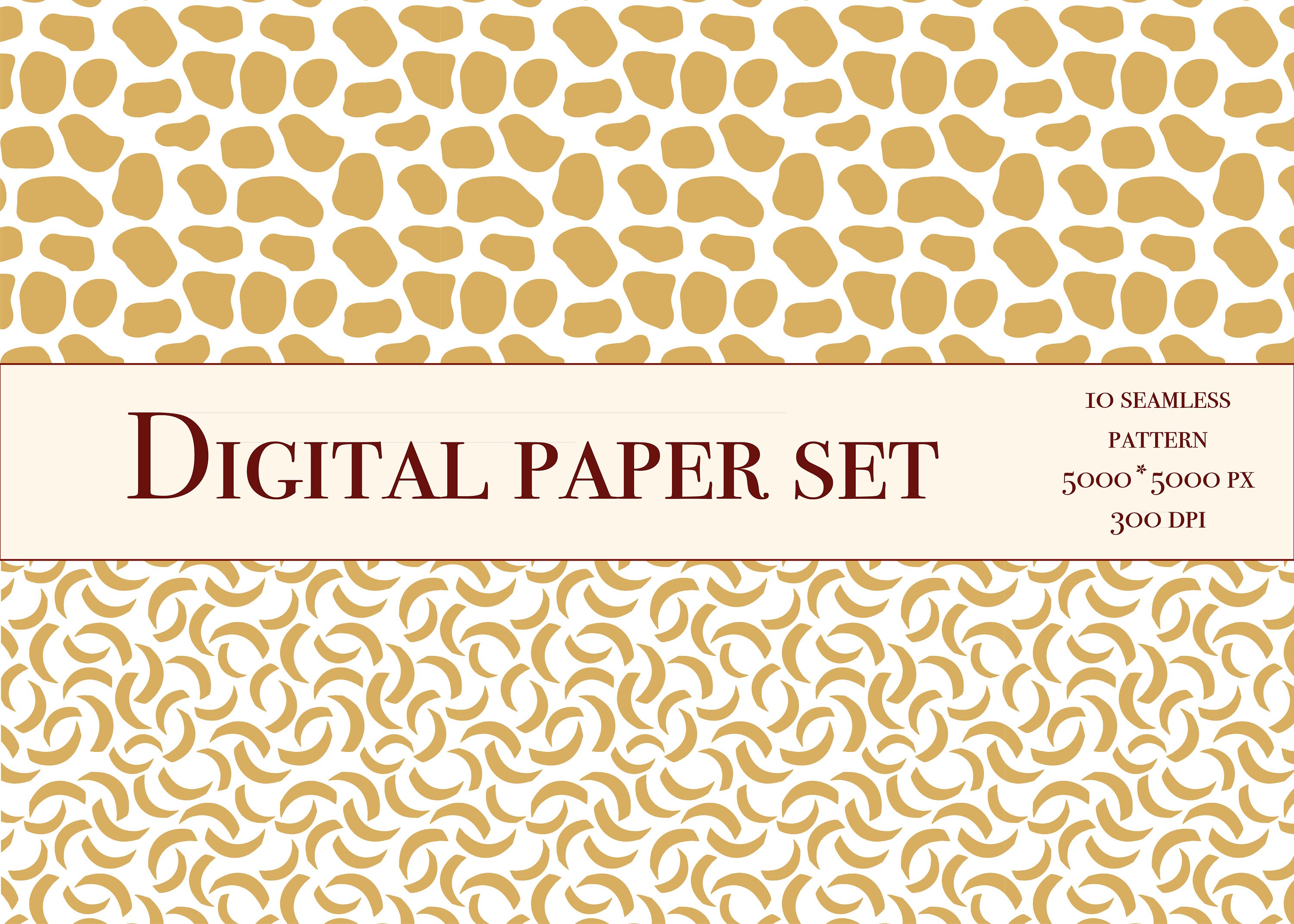 Boho Abstract Digital Paper modern Brush Strokes Paper Pack Trendy ...