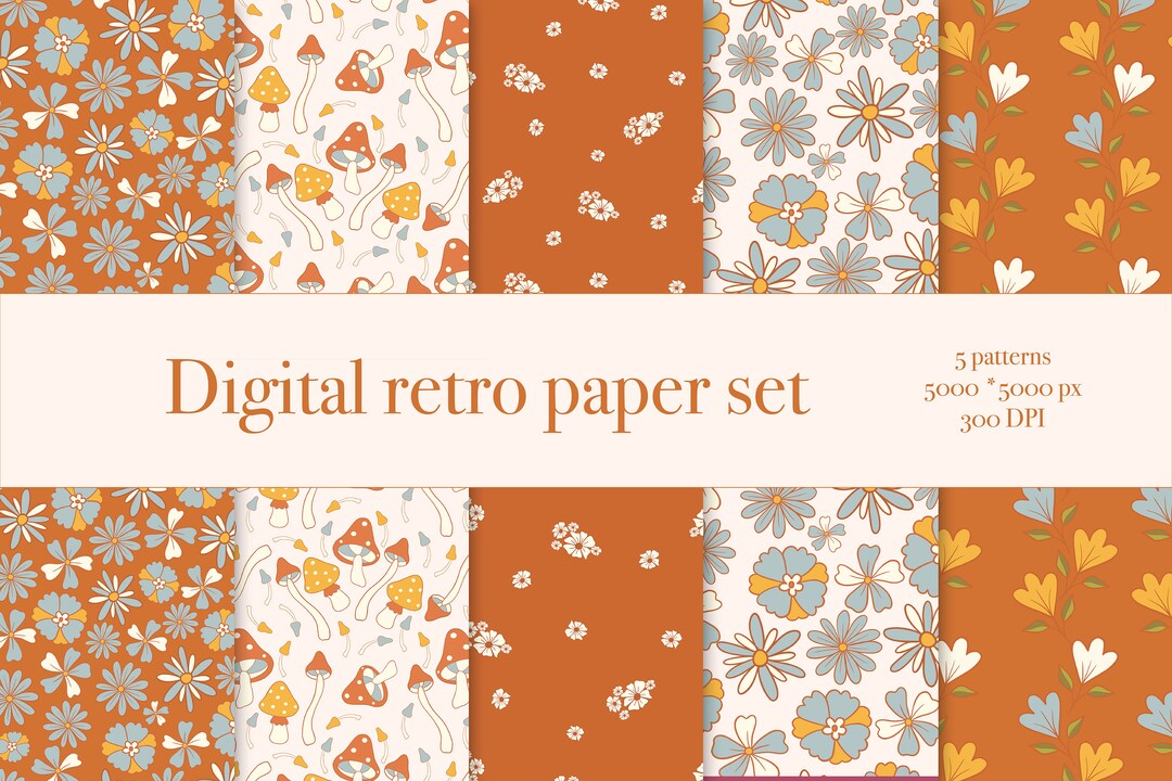 Retro 70s 60s - Floral Hippie Summer- Groovy Flower - Power Flower ...