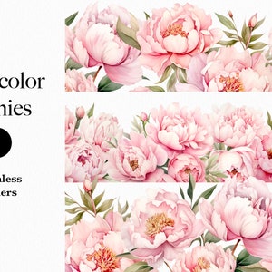 Watercolor Peony Floral Clipart - Wreath White Peony Flowers Png ...