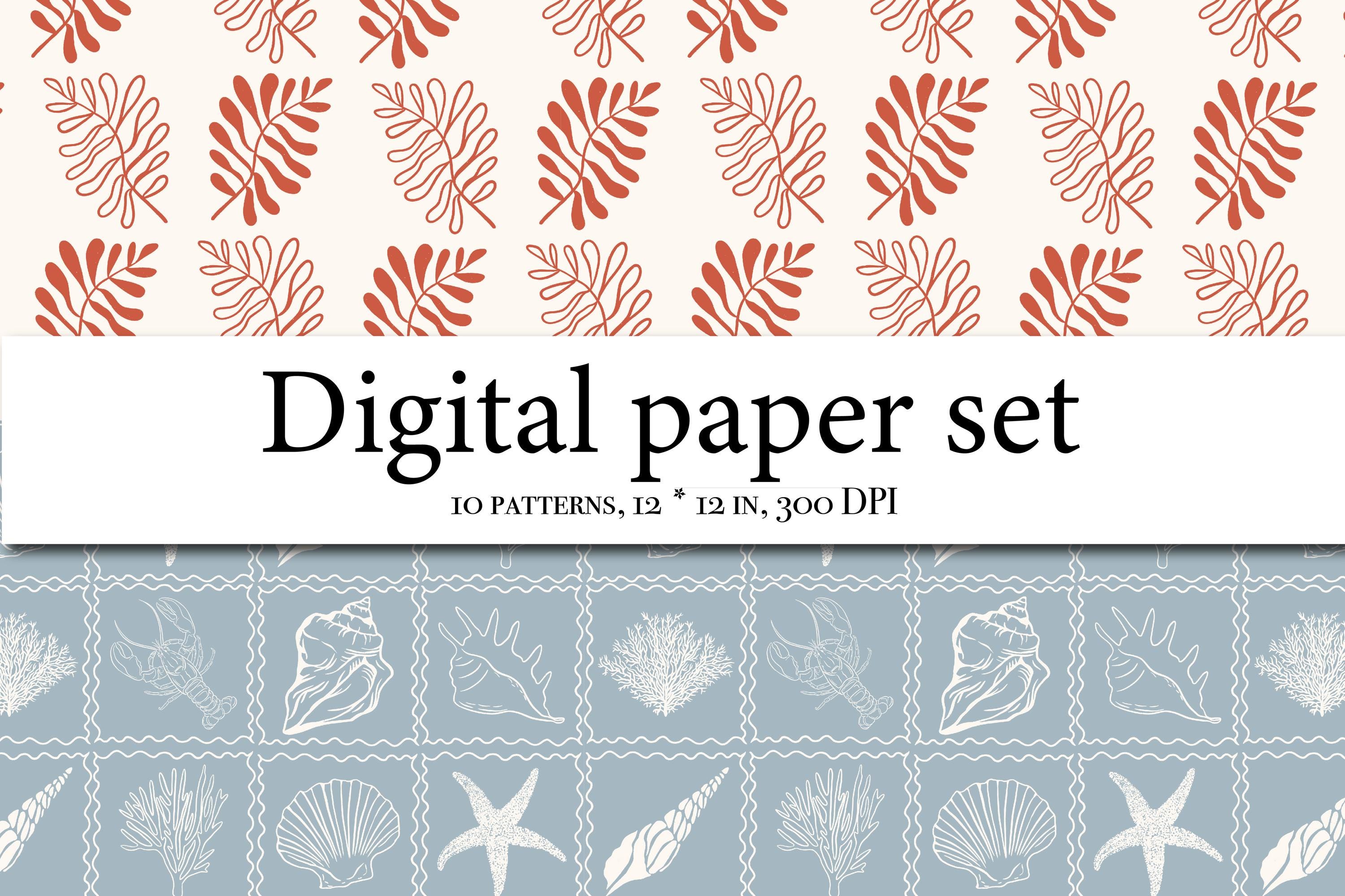 Sea Digital Paper-underwater Ocean - Coastal Digital Paper Set ...