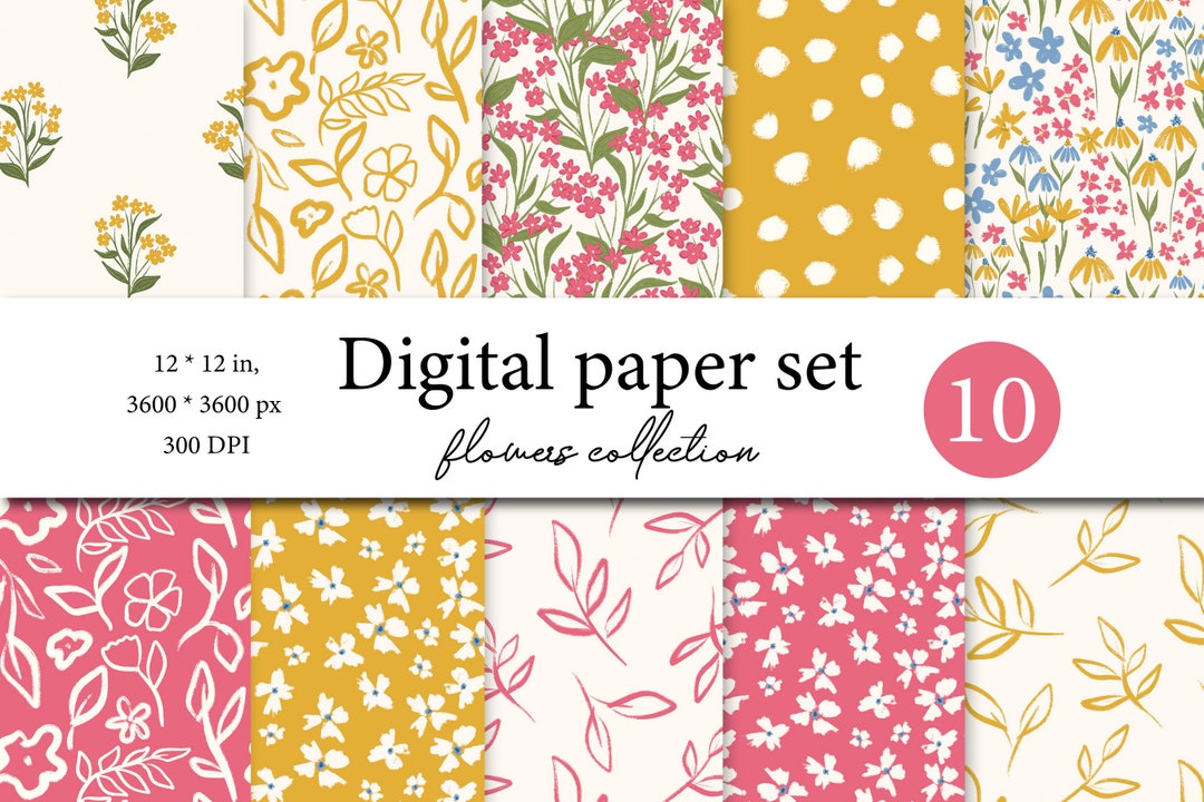 10 Boho Seamless Digital Papers, Boho Scrapbook Paper, Boho Backgrounds ...