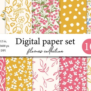 10 Boho Seamless Digital Papers, Boho Scrapbook Paper, Boho Backgrounds ...
