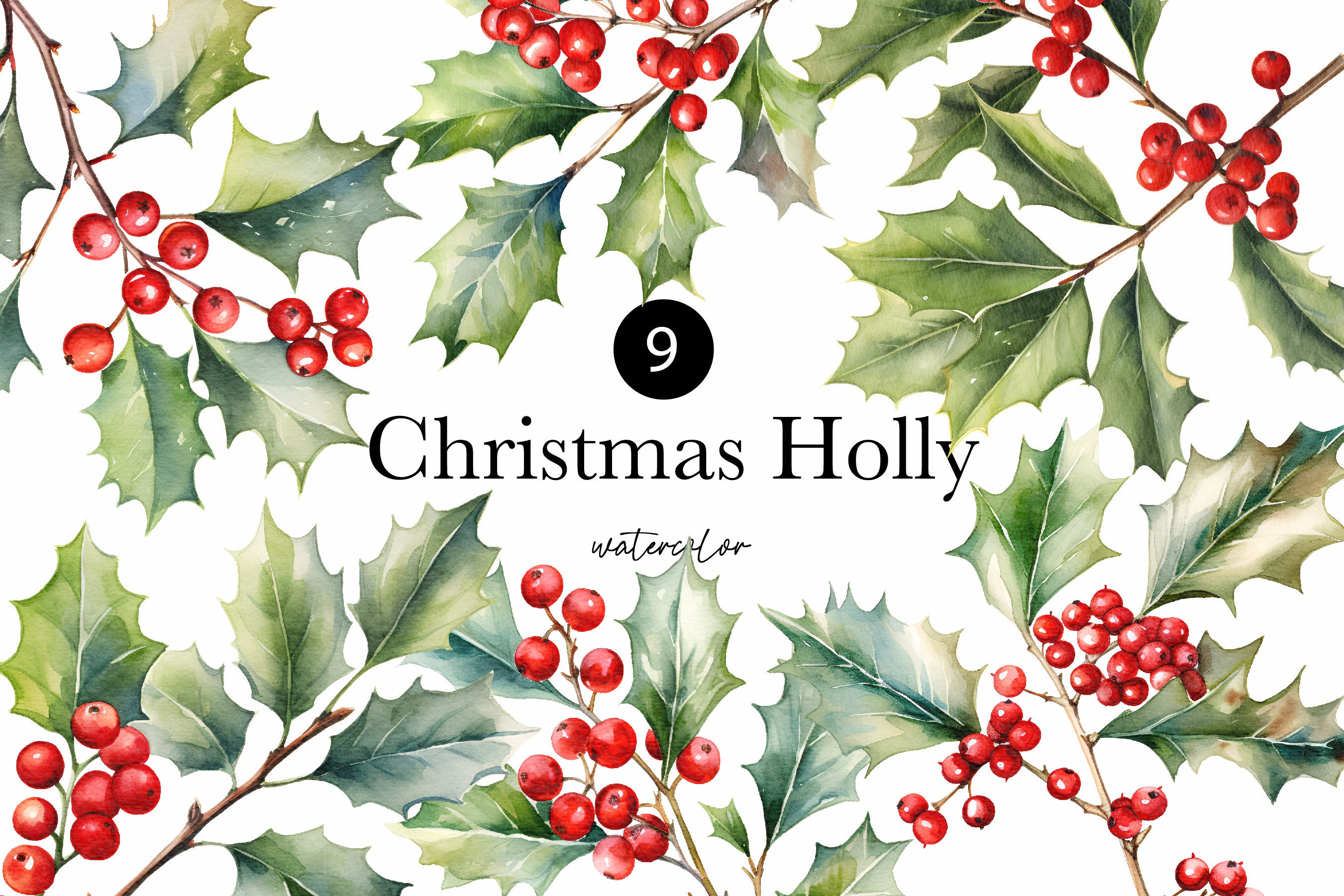 Watercolor Christmas Clipart - Watercolor Christmas Jolly PNG ...