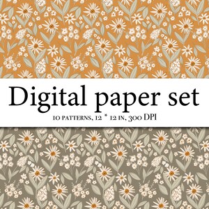 10 Boho Seamless Digital Papers, Boho Scrapbook Paper, Boho Backgrounds ...