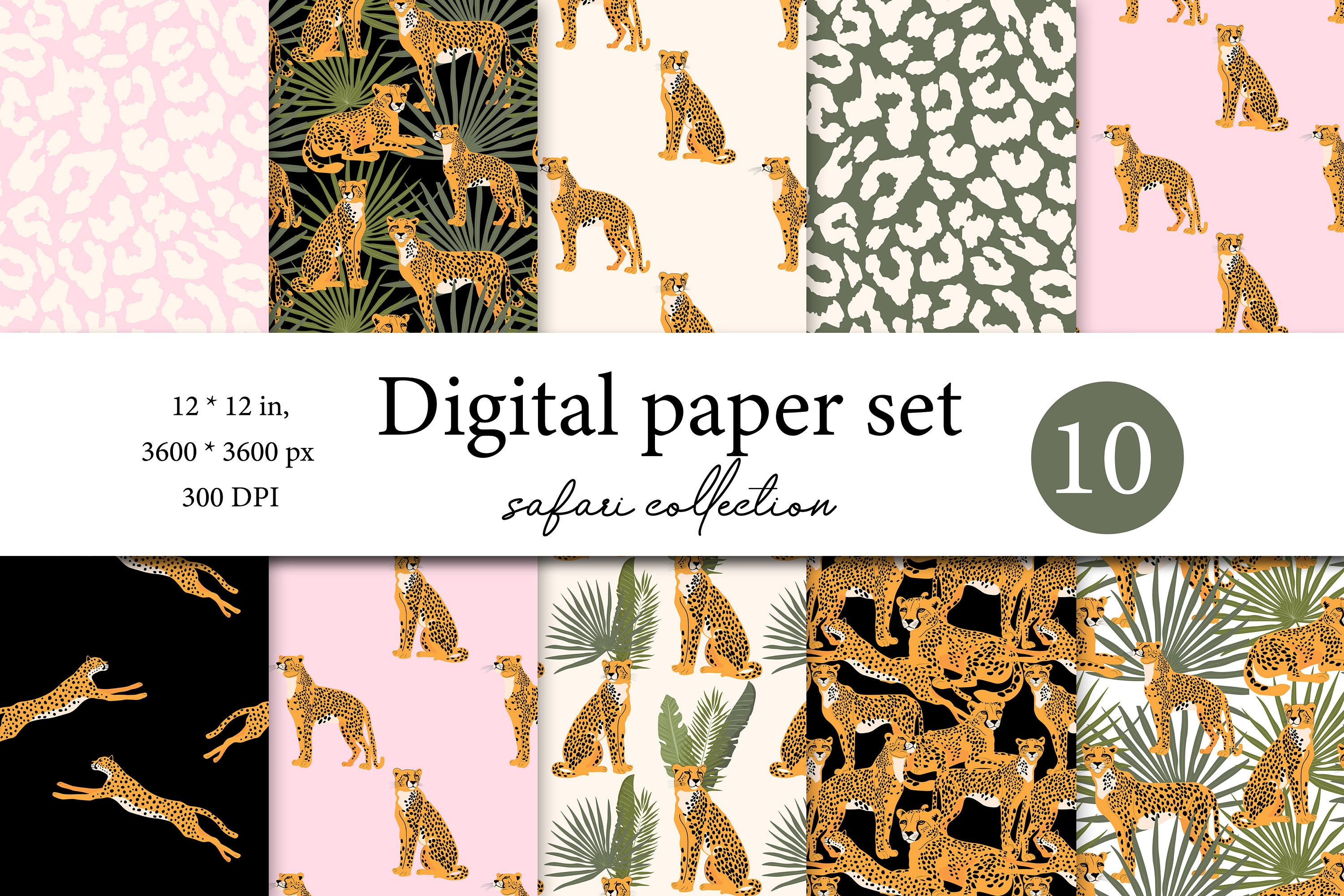 Jungle Digital Paper Safari Paper Seamless Patterns - Etsy