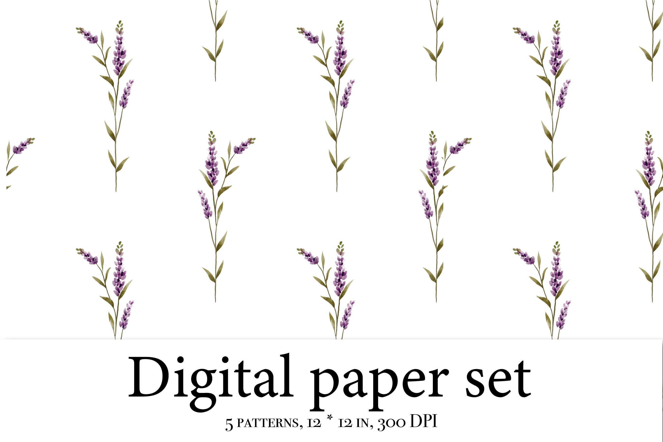 Wildflower Spring Floral Digital Paper, Watercolor Garden Summer ...