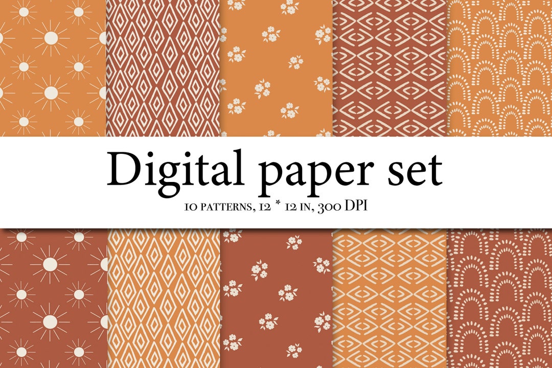 Seamless Boho Digital Paper, Boho Print, Boho Decor Print, Boho Digital ...