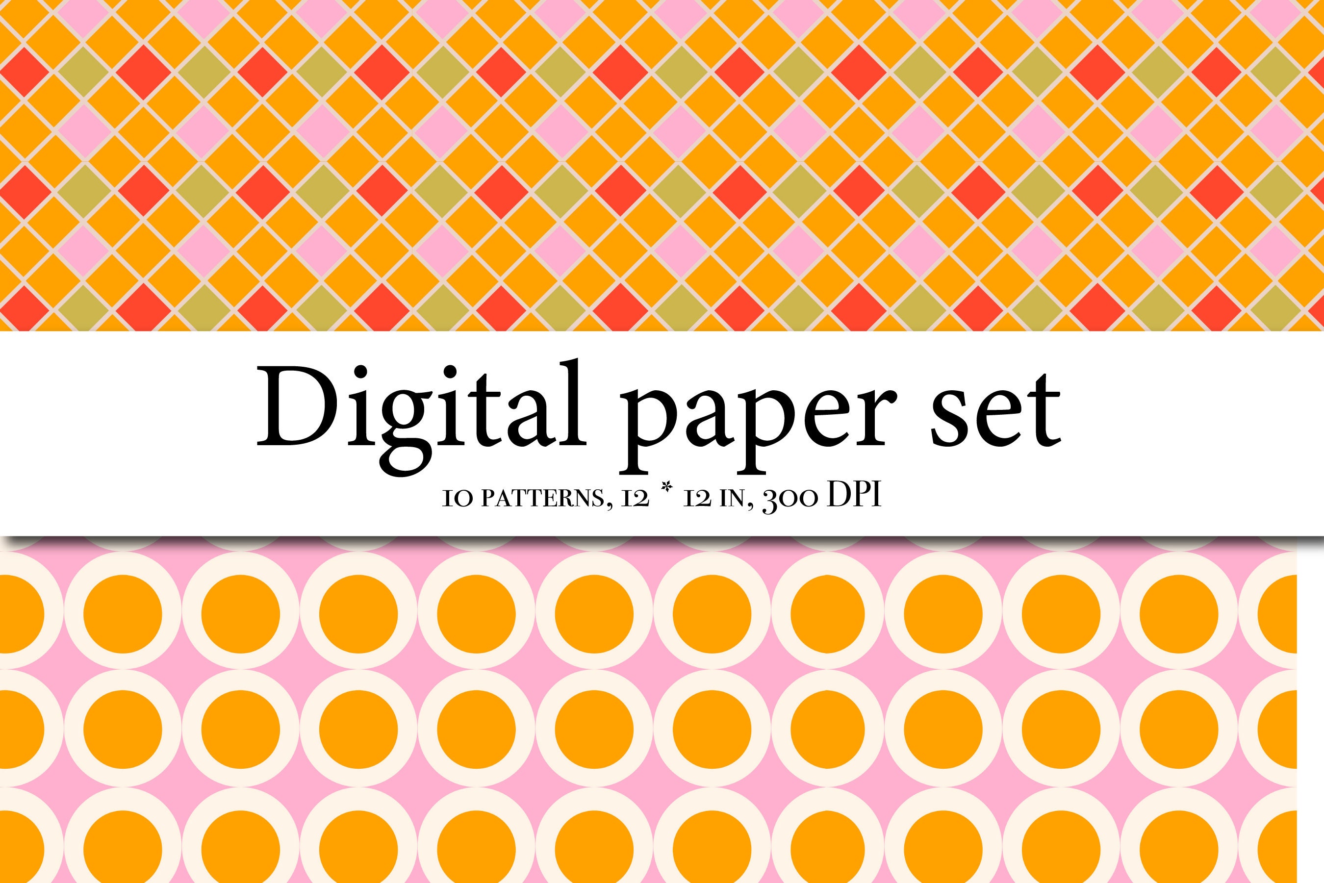 Abstract Digital Paper, Modern Brush Strokes Paper Pack, Trendy ...