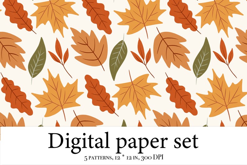 Cozy Fall Vibes: Instant Download Fall Digital Paper Pack - 5 Seamless ...
