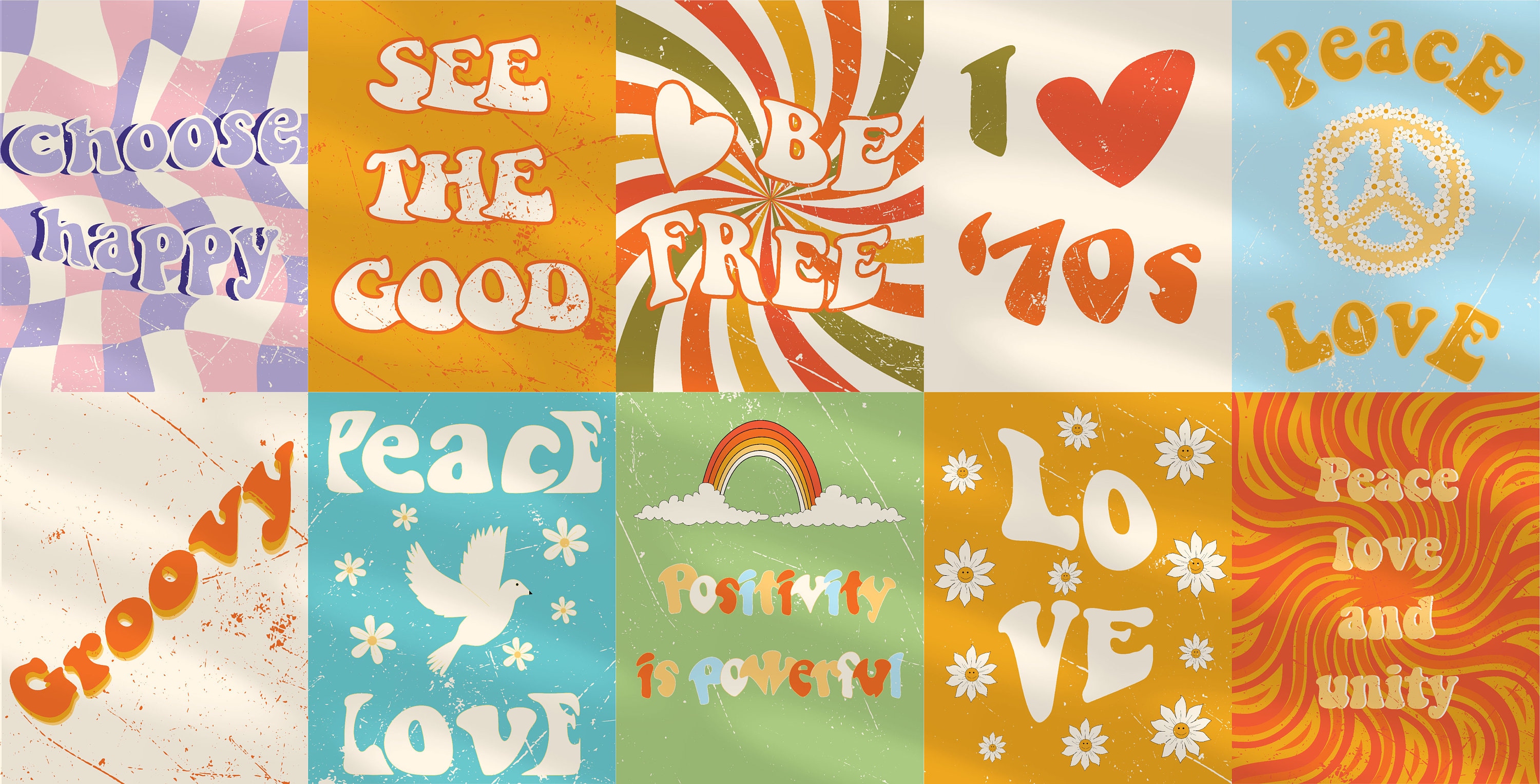 Vintage Vibe: Retro Classroom Poster Set of 10, Printable Digital ...