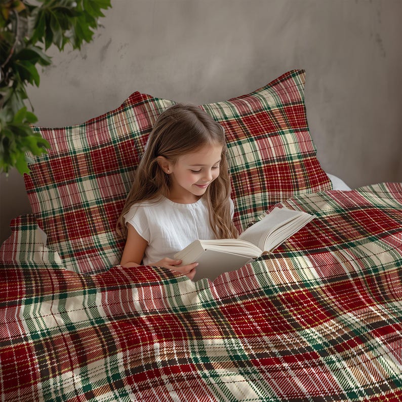 Vintage Christmas Plaid Digital Paper Bundle – 10 Seamless Tartan ...