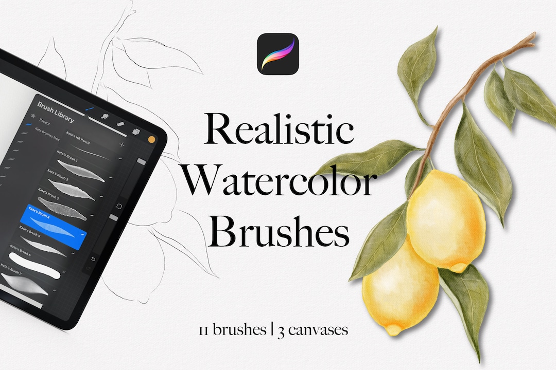 Realistic Watercolor Procreate Brushes - Painting Kit for Procreate ...