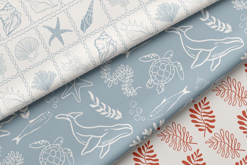 Sea Digital Paper-underwater Ocean - Coastal Digital Paper Set ...