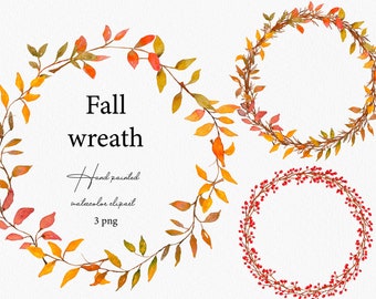 Fall Leaves Clipart Watercolor Fall Frames Clip Art Autumn Leaves ...