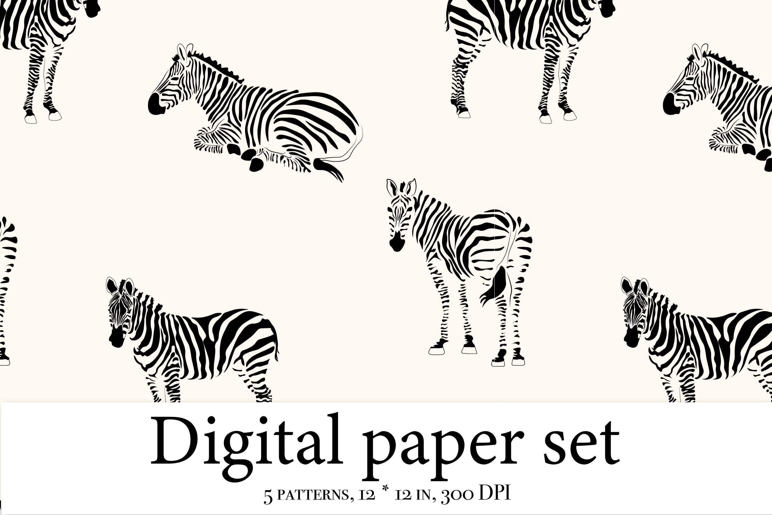Zebra Digital Papers - Zebra Seamless Pattern - Scrapbook Paper ...