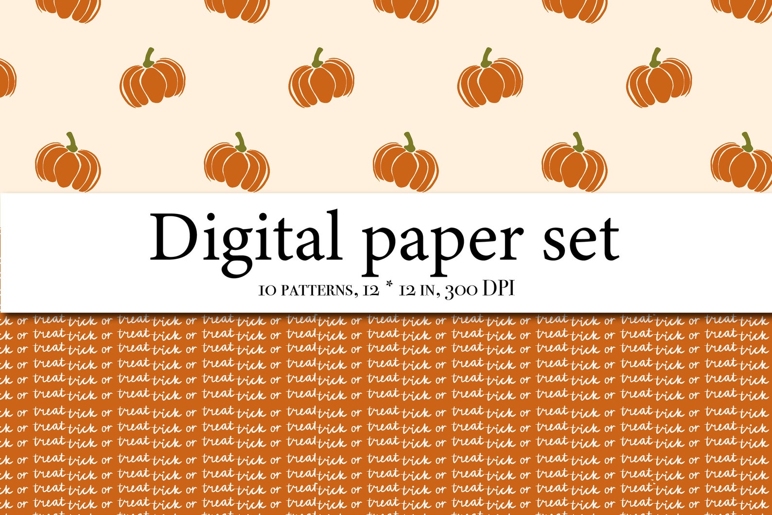 Halloween Digital Paper, Trick or Treat Scrapbook Papers, Boo Wallpaper ...