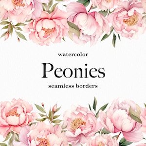 Watercolor Peony Floral Clipart - Wreath White Peony Flowers Png ...