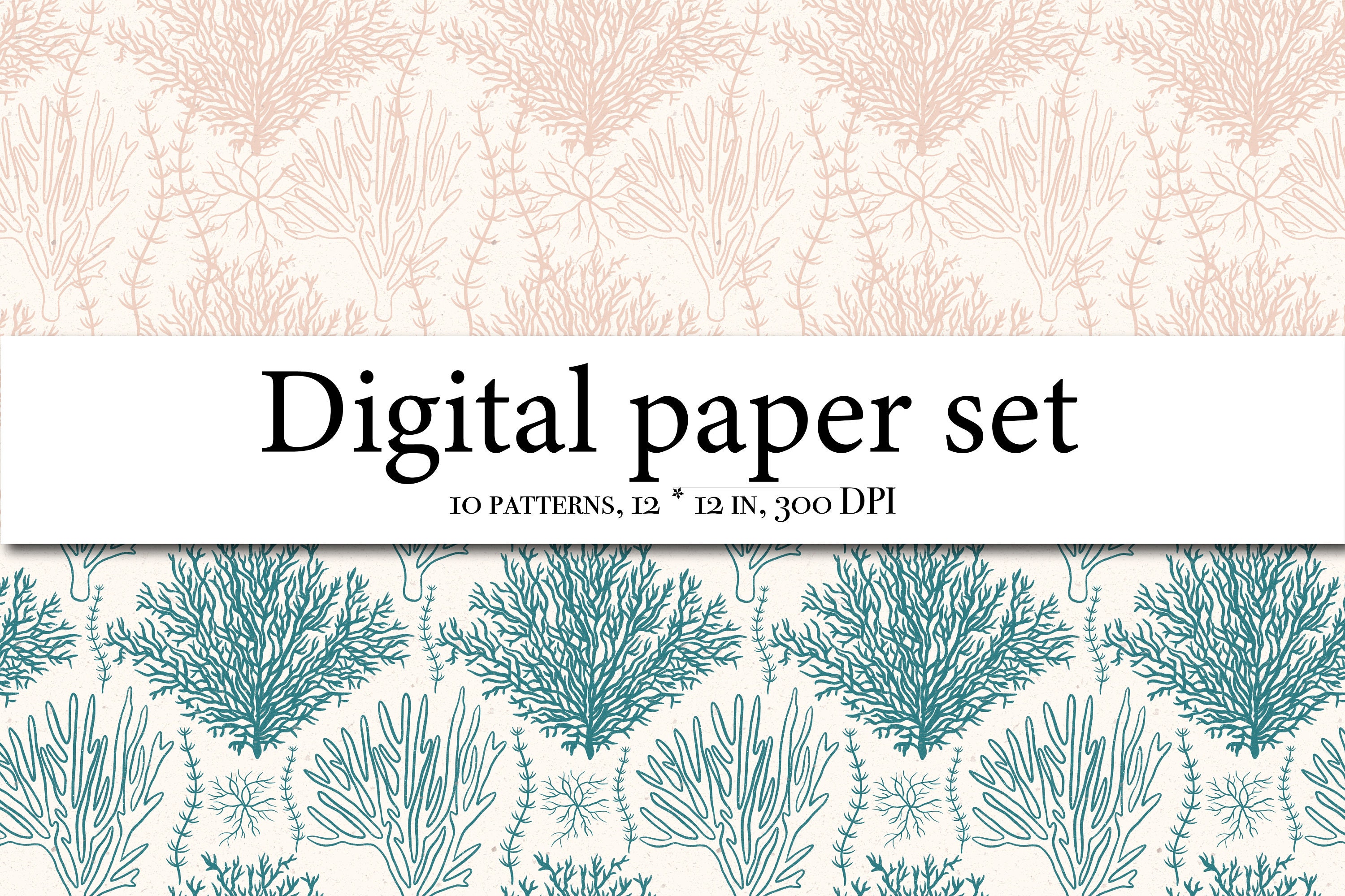 Sea Digital Paper-underwater Ocean - Crab Digital Paper - Lighthouse ...