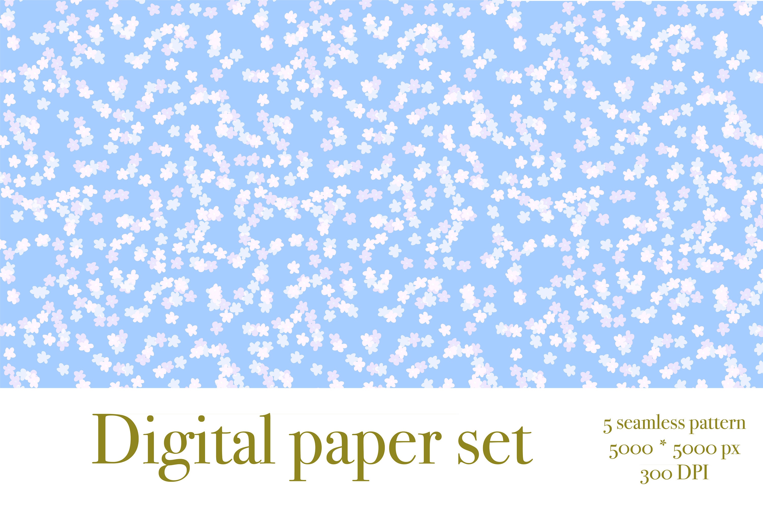 Tiny Flowers Digital Paper, Cute Patterns With Flowers, Seamless ...