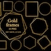 Gold Frame Clipart - Geometric Golden Frames - Wedding Invitations ...