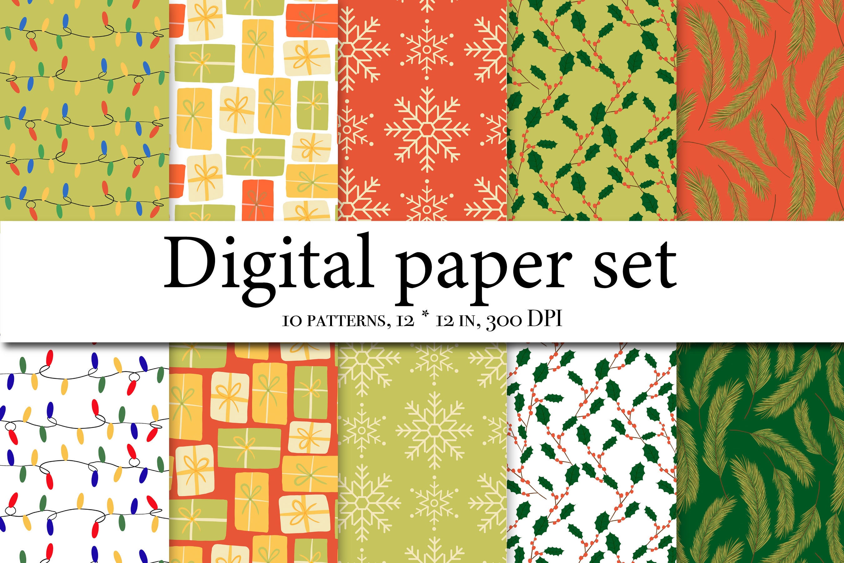 Christmas Story Digital Paper Set, Christmas Backgrounds , Seamless ...